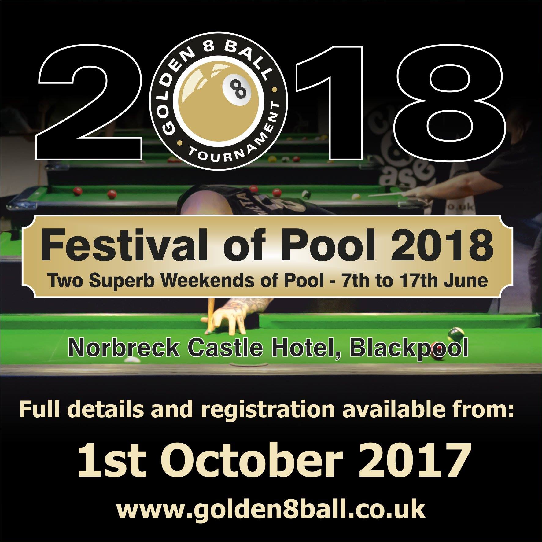 Enter 2018 Festival of Pool Now! - Golden 8 Ball